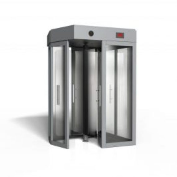 Full Height Turnstile Glass Wing Security Revolving Door